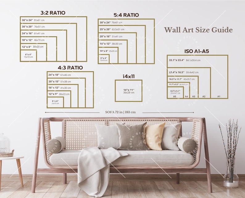 Wall Art Size Guide Frame Size Guide Poster Size Chart - Etsy