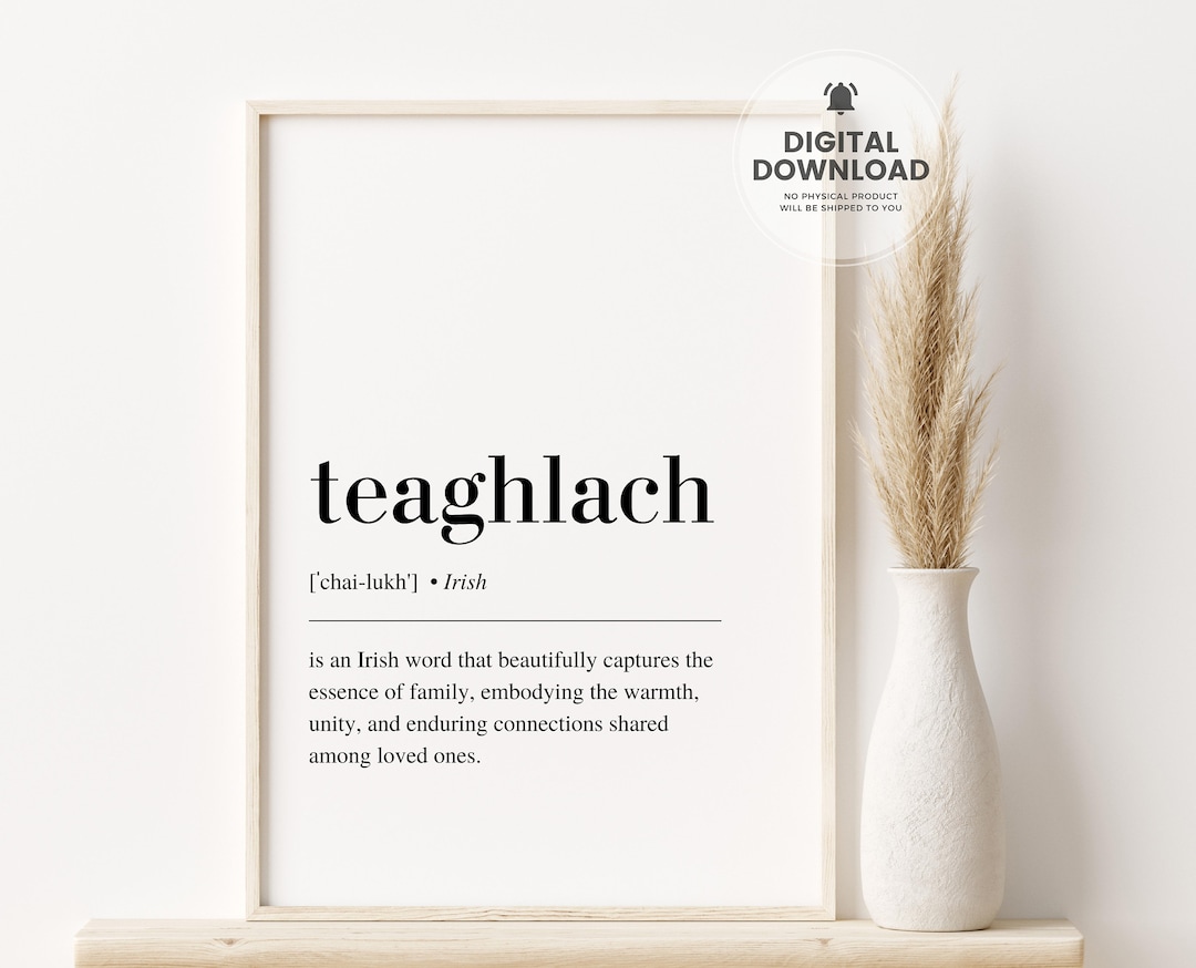 Teaghlach Definition Print, Irish Print, Irish Home Decor, Ireland ...