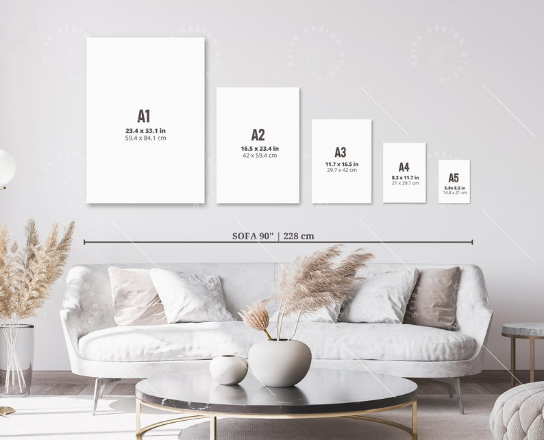 Wall Art Size Guide, Frame Size Guide, Poster Size Chart, Comparison ...