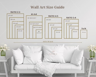 Wall Art Size Guide, Frame Size Guide, Print Size Guide, Wall Display ...