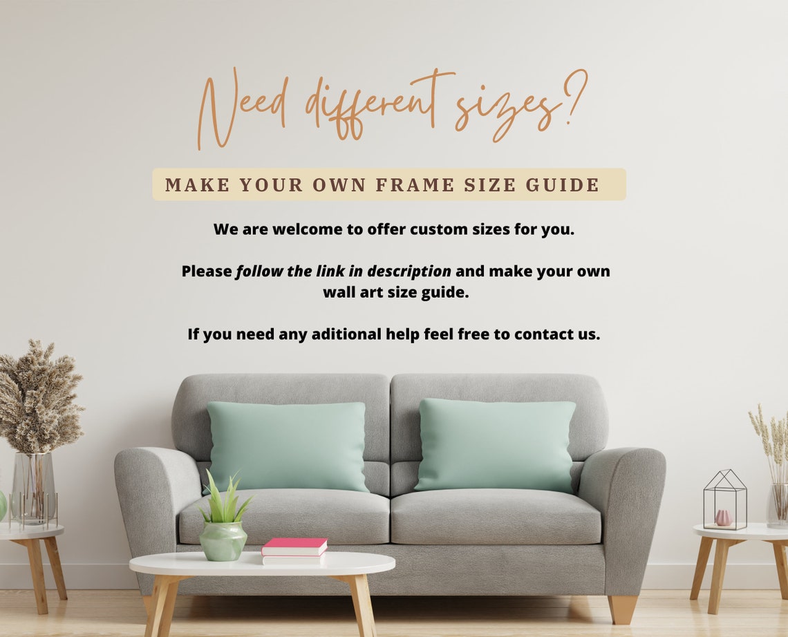 Wall Art Size Guide Frame Size Guide Print Size Guide - Etsy