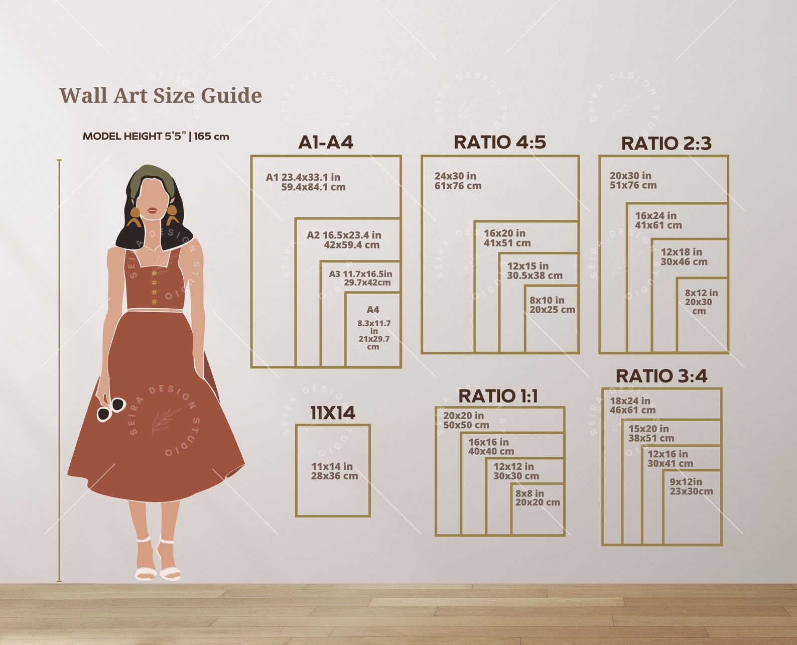 Wall Art Size Guide Frame Size Guide Print Size Guide - Etsy