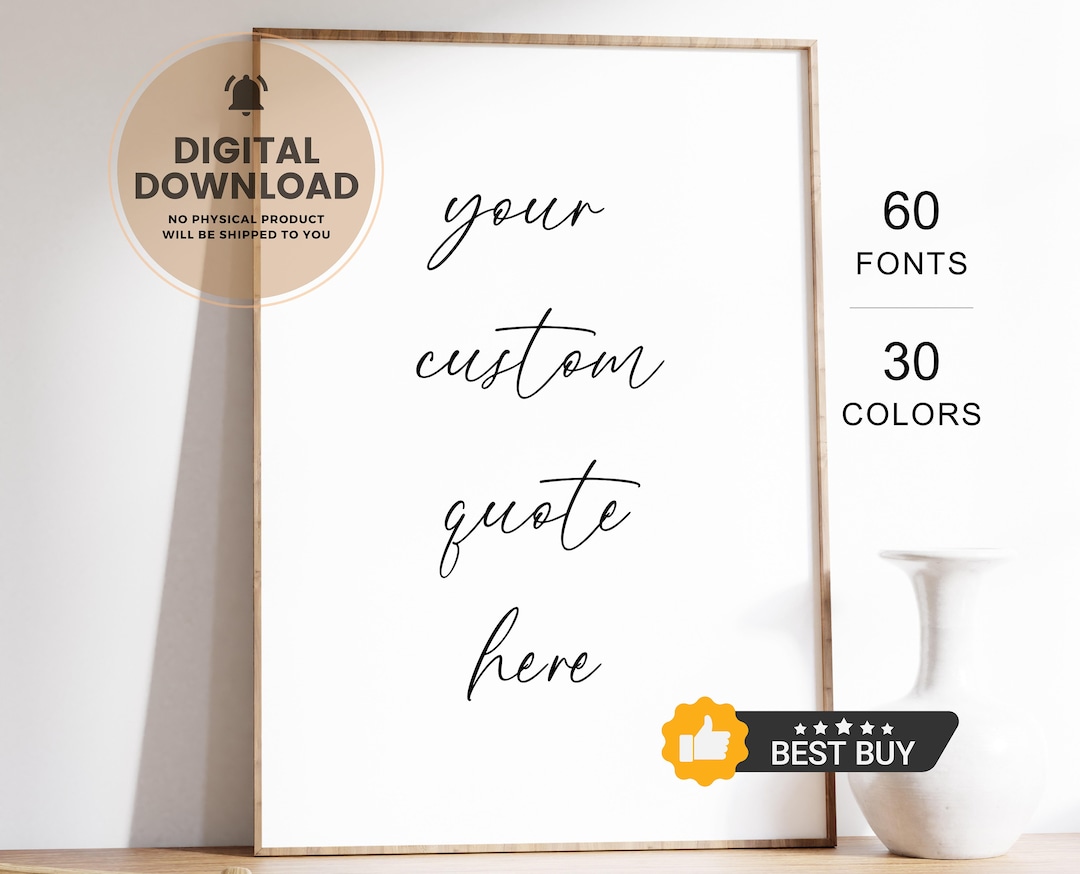 Downloadable Custom Quote Print Custom Poster Print Custom - Etsy