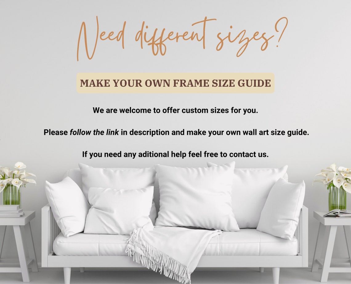 Wall Art Size Guide Standard Frame Sizes Guide Living Room - Etsy