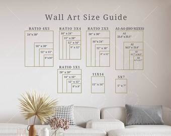 Wall Art Size Guide, Frame Size Guide, Poster Size Chart, Print Size ...