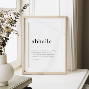 Abhaile Definition Print, Irish Print, Irish Home Decor, Ireland Print ...