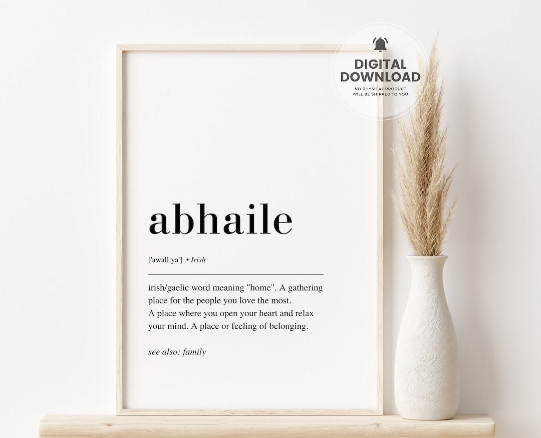 Abhaile Definition Print, Irish Print, Irish Home Decor, Ireland Print ...