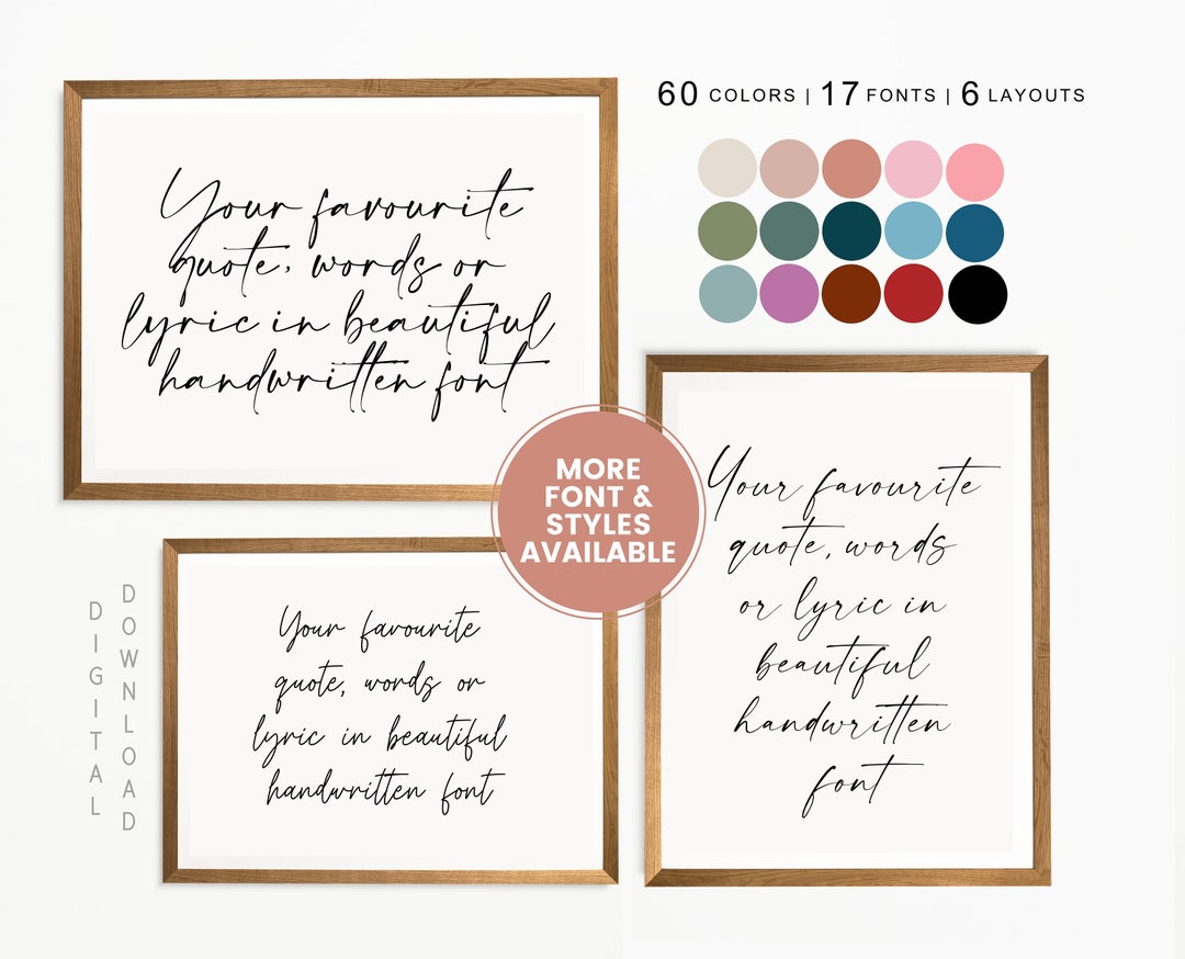 Custom Handwritten Quote Print, Custom Wall Quotes, Custom Calligraphy ...