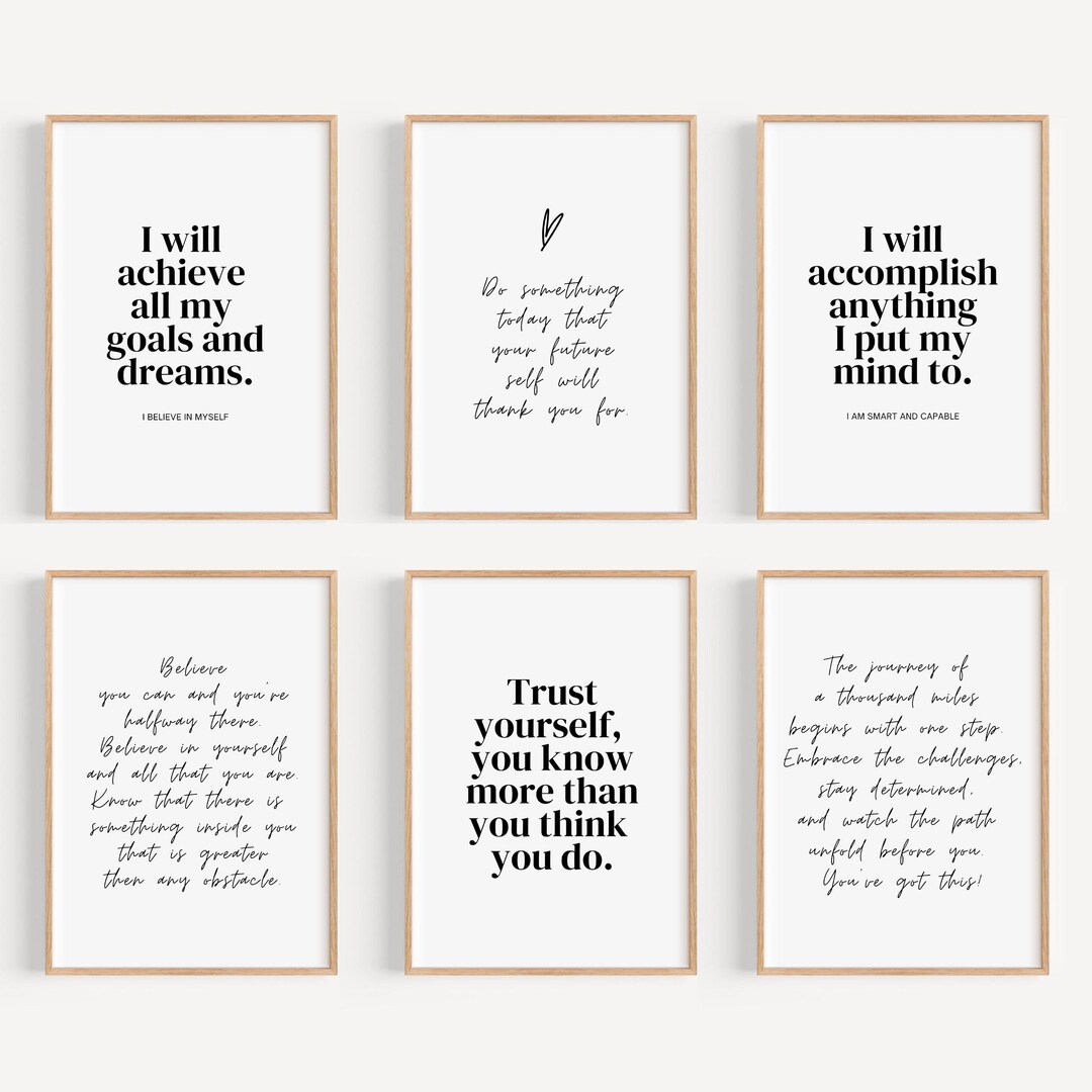 Motivational Posters, Set of 6 PRINTABLES, Office Decor for Women ...