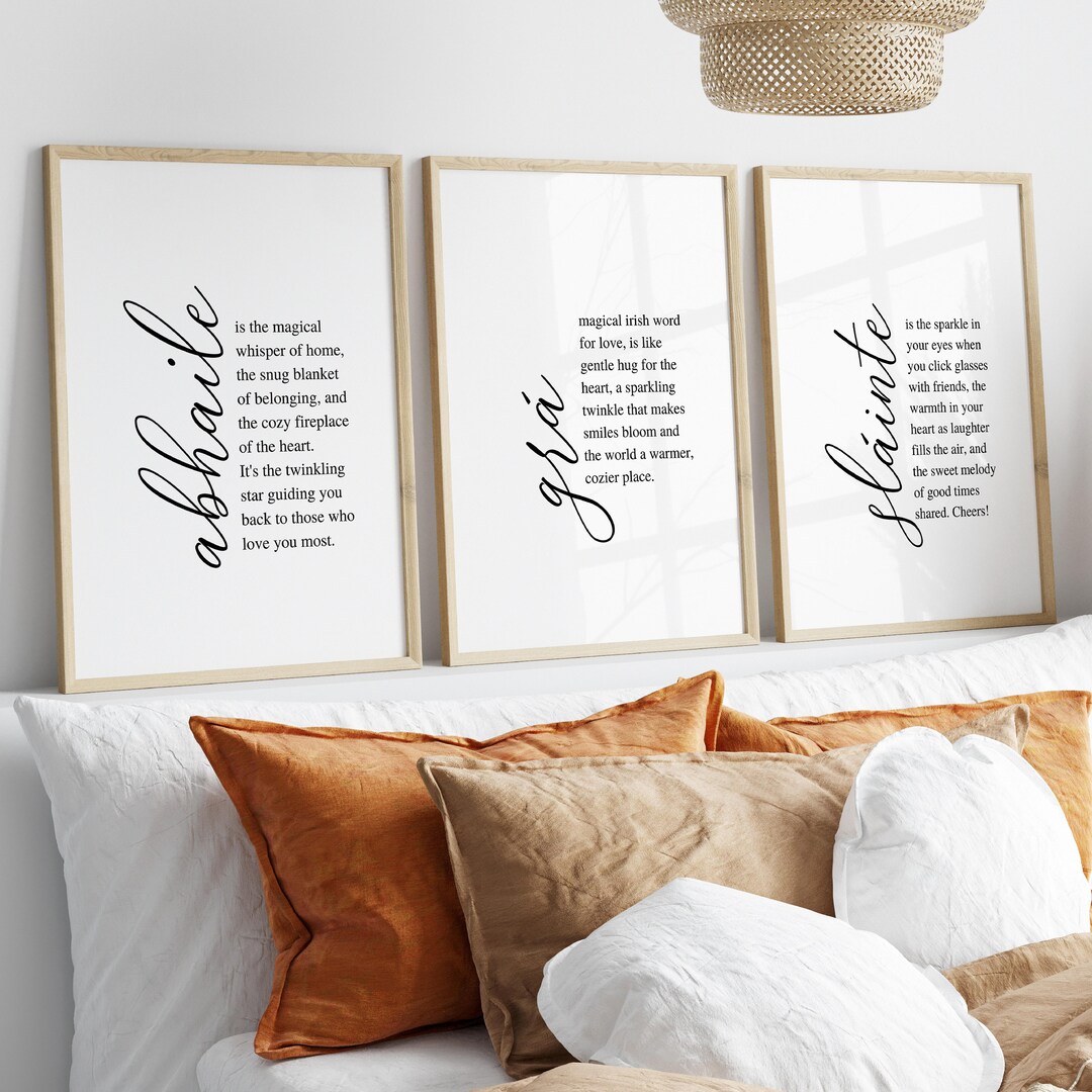Abhaile, Grá, Sláinte, Irish Print, Irish Saying, Irish Wall Art, Irish ...