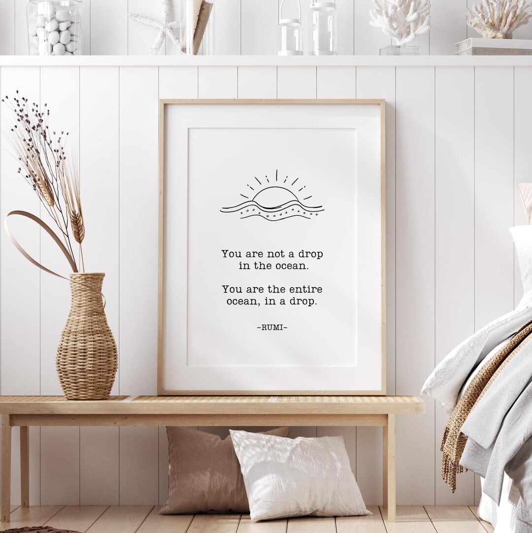 Rumi Quote Printable, Your Are Not a Drop in the Ocean, Inspirational ...