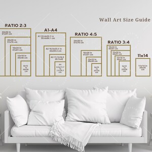 Wall Art Size Guide Standard Frame Sizes Guide Living Room - Etsy Ireland