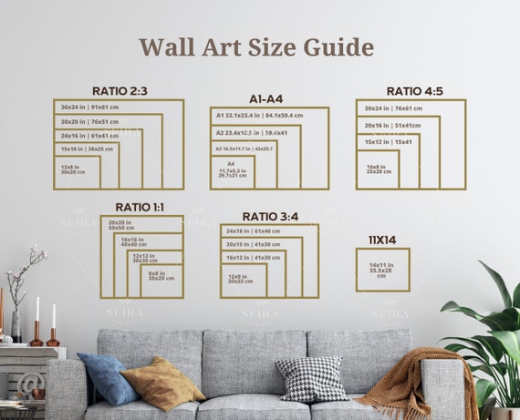 Landscape Wall Art Size Guide Standard Frame Sizes Guide - Etsy