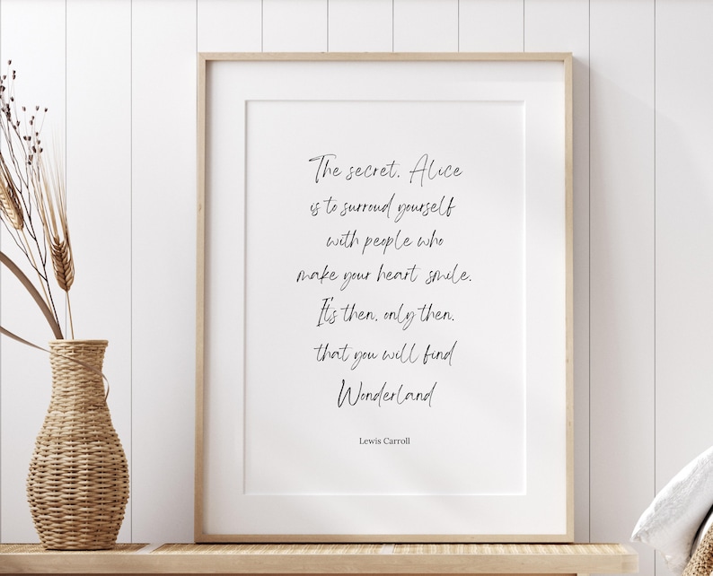 Alice in Wonderland Print, the Secret Alice, Lewis Carroll Wall Art ...