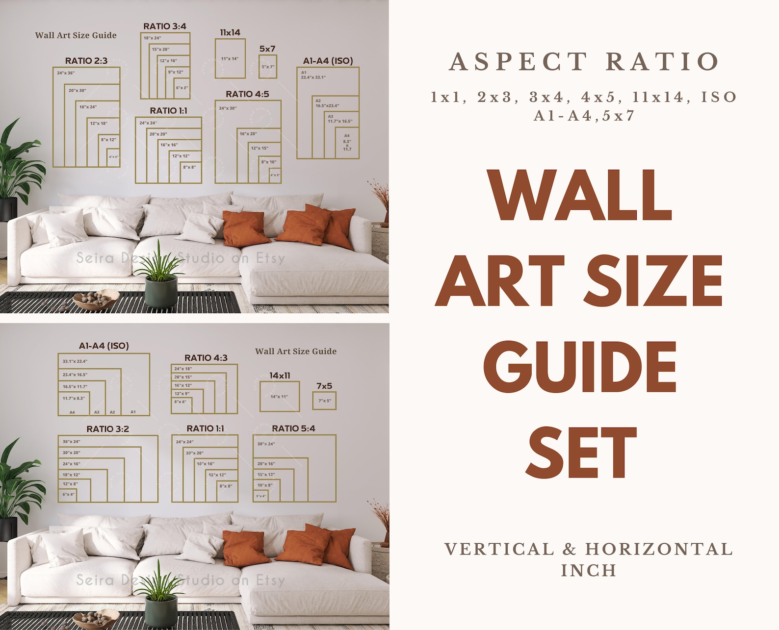 Wall Art Size Guide, Frame Size Guide, Poster Size Chart, Comparison ...