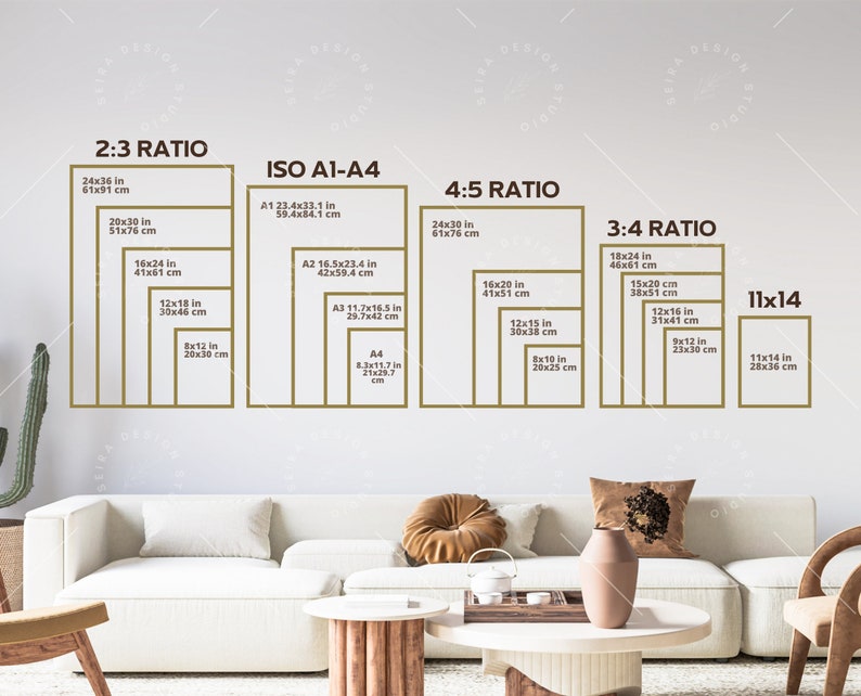Wall Art Size Guide, Frame Size Guide, Print Size Guide, Comparison ...