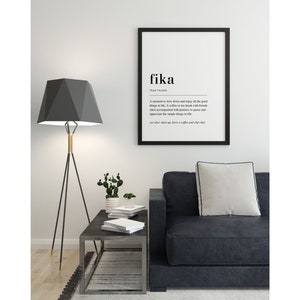 Fika Definition Print, Fika Print, Fika Sign, Scandinavian Print ...