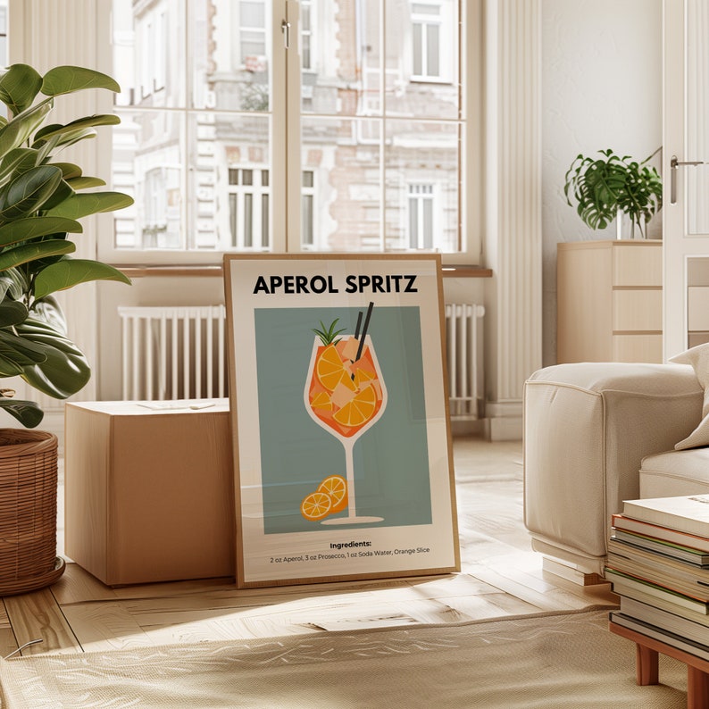 Aperol Spritz Print, Aperol Spritz Decor, Aperol Spritz Poster, Retro ...