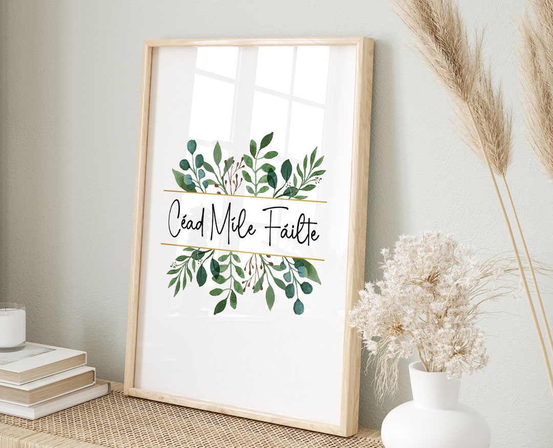 Céad Míle Fáilte Print, Céad Míle Fáilte Sign, Ireland Print, Irish ...