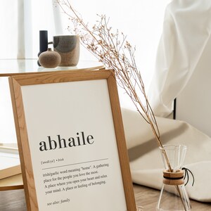 Abhaile Definition Print, Irish Print, Irish Home Decor, Ireland Print ...