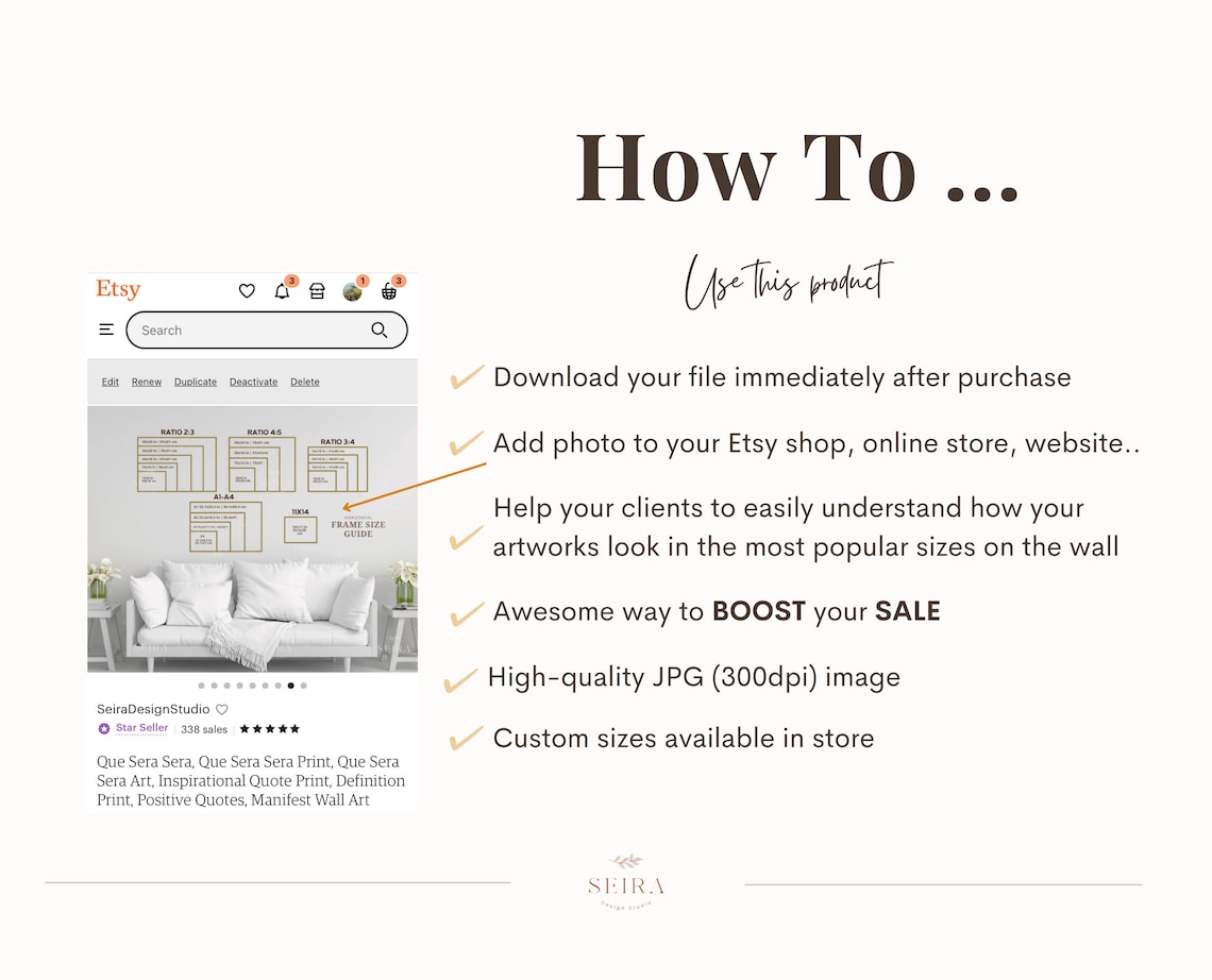 Horizontal Wall Art Size Guide Standard Frame Sizes Guide - Etsy