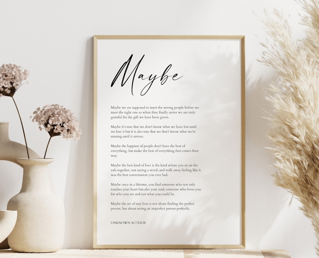 Maybe Poem, Wedding Gift, Lovers Poem, Love Poem, Soulmate Poems ...