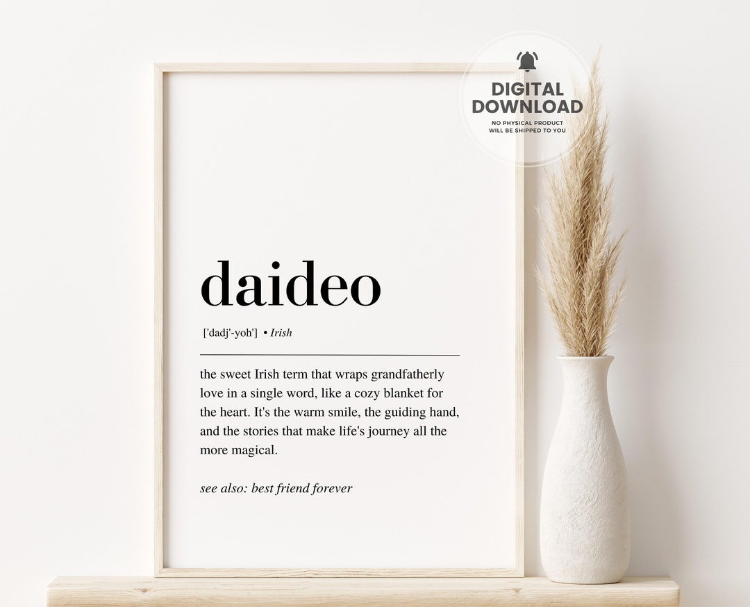 Daideo Definition Print, Irish Print, Grandad Gift, Daideo Gift ...