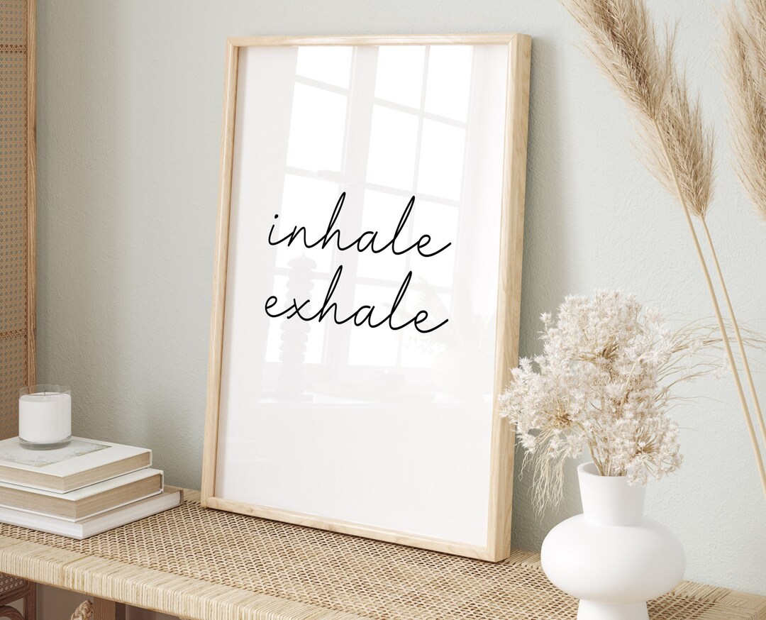 Inhale Exhale, Inhale Exhale Print, Yoga Poster, Boho Print, Bedroom ...