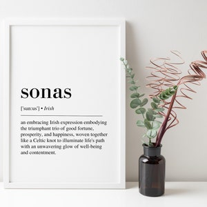 Sonas Definition Print, Irish Print, Irish Home Decor, Ireland Print ...