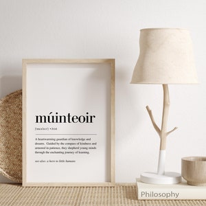 Múinteoir Definition Print, Irish Print, Irish Gift, Teacher Gift ...