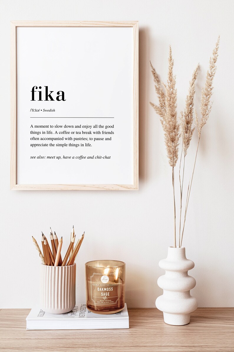 Fika Definition Print Fika Print Fika Sign Scandinavian - Etsy