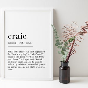 Craic Craic Definition Print Funny Print North Ireland - Etsy