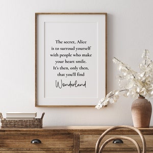 Alice in Wonderland Print the Secret Alice Lewis Carroll - Etsy