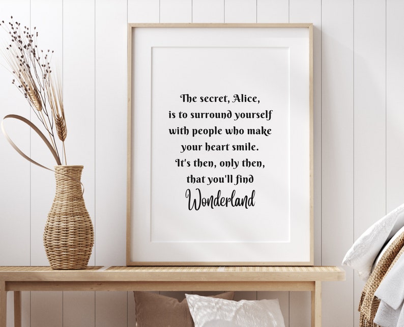 Alice in Wonderland Print the Secret Alice Lewis Carroll - Etsy