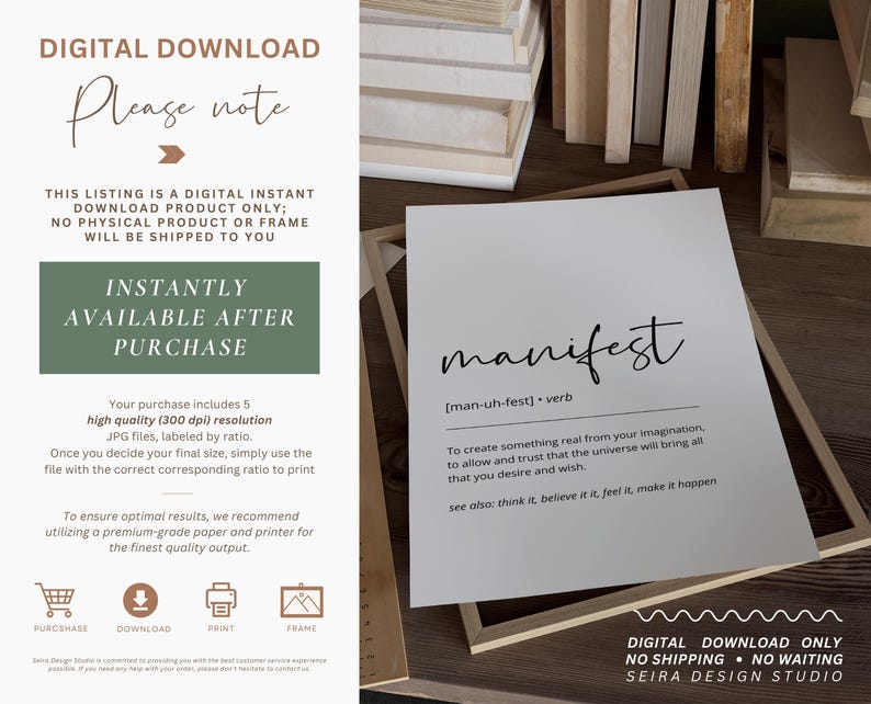 Manifest Definition Print, Manifest Print, Manifest Poster, Law of ...