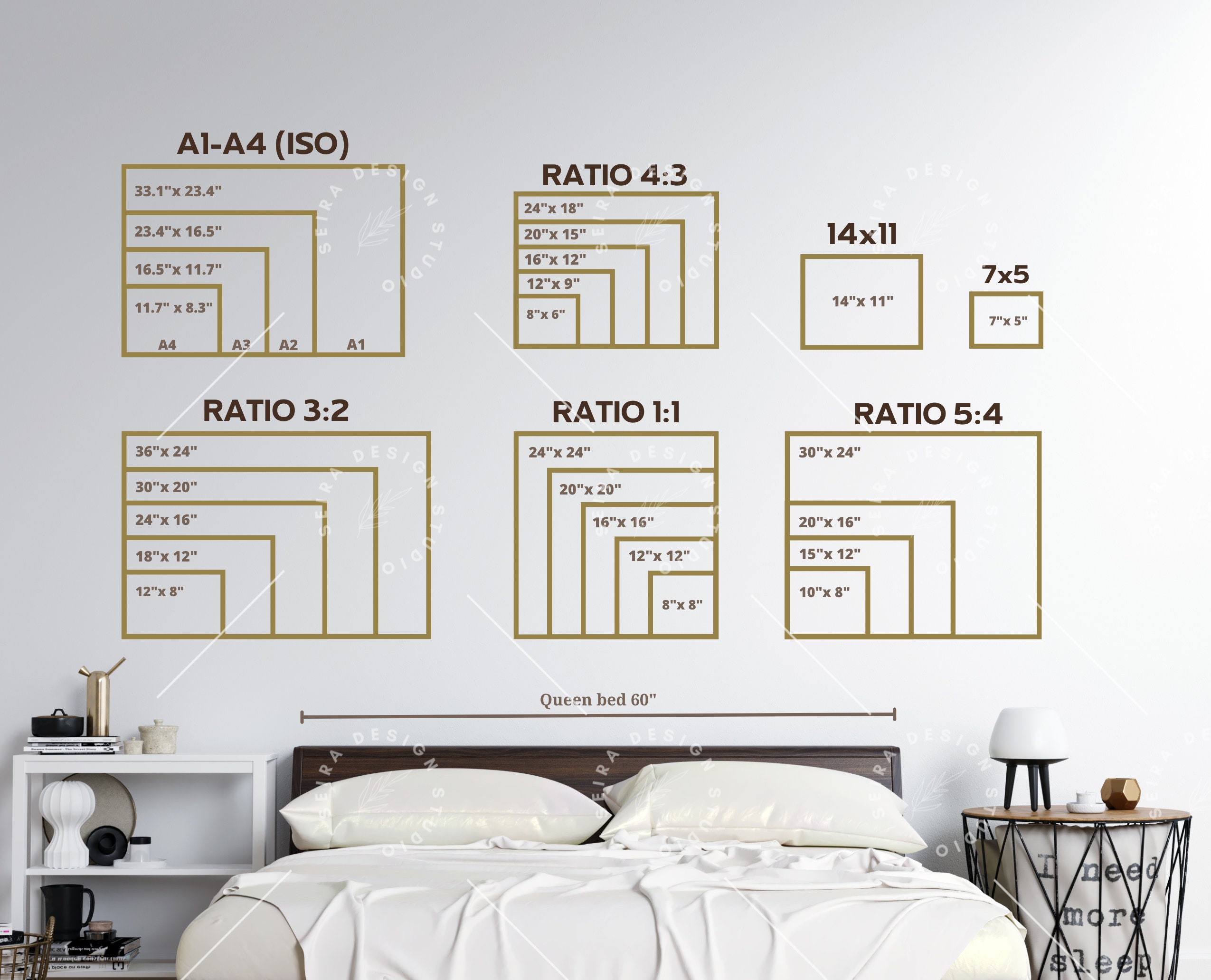 Wall Art Size Guide Frame Size Guide Print Size Guide - Etsy Australia