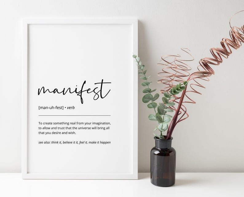 Manifest Definition Print, Manifest Print, Manifest Poster, Law of ...