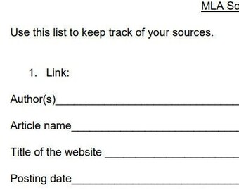 MLA Citation Guide - Etsy