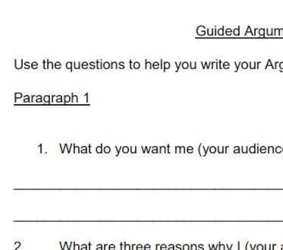 Argumentative Essay Outline Worksheet