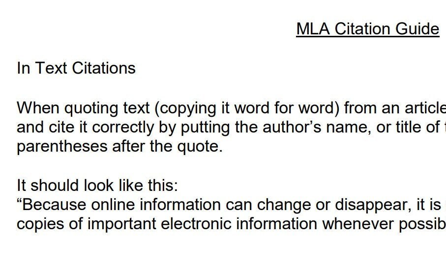 MLA Citation Guide - Etsy