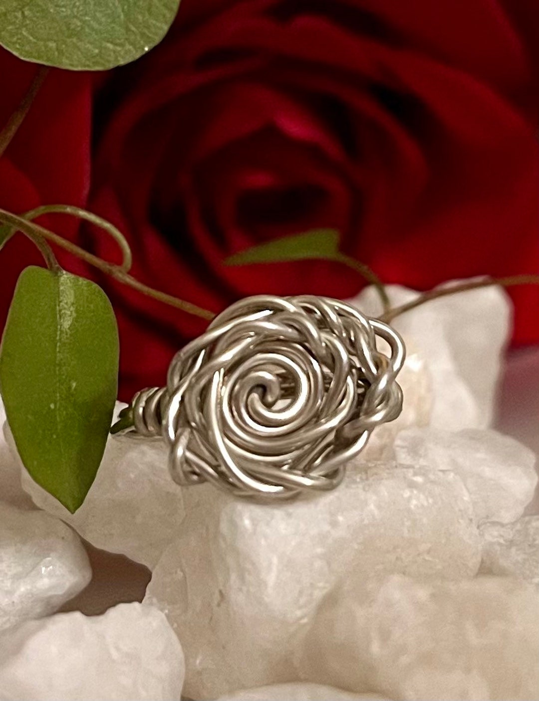 Hand Made Wire Wrap Rose Rings - Etsy
