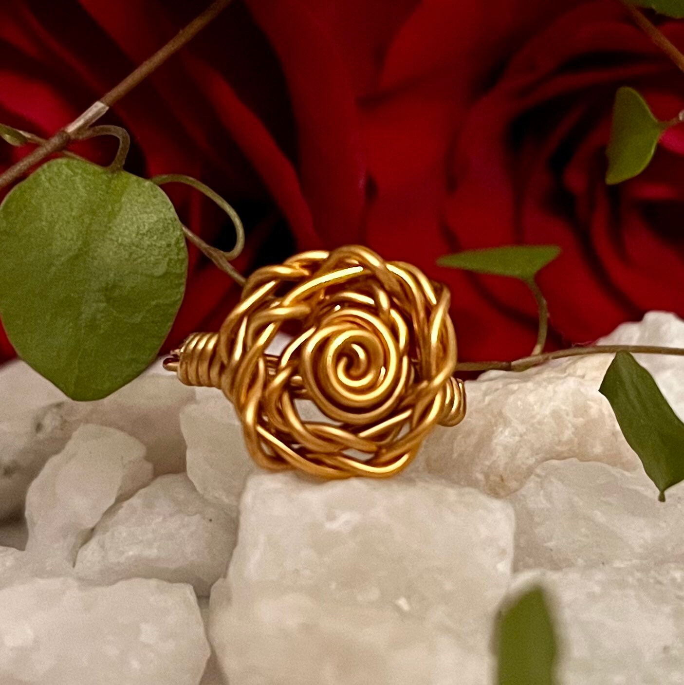 Hand Made Wire Wrap Rose Rings - Etsy
