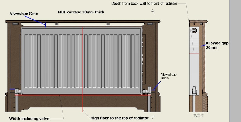 Modern Radiator Cover Custom Size Available - Etsy