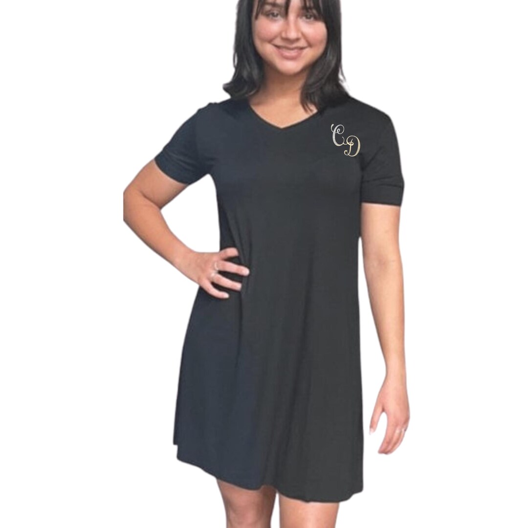 Monogrammed Bamboo Nightgown: Moisture-wicking Short Sleeve Night Gown ...