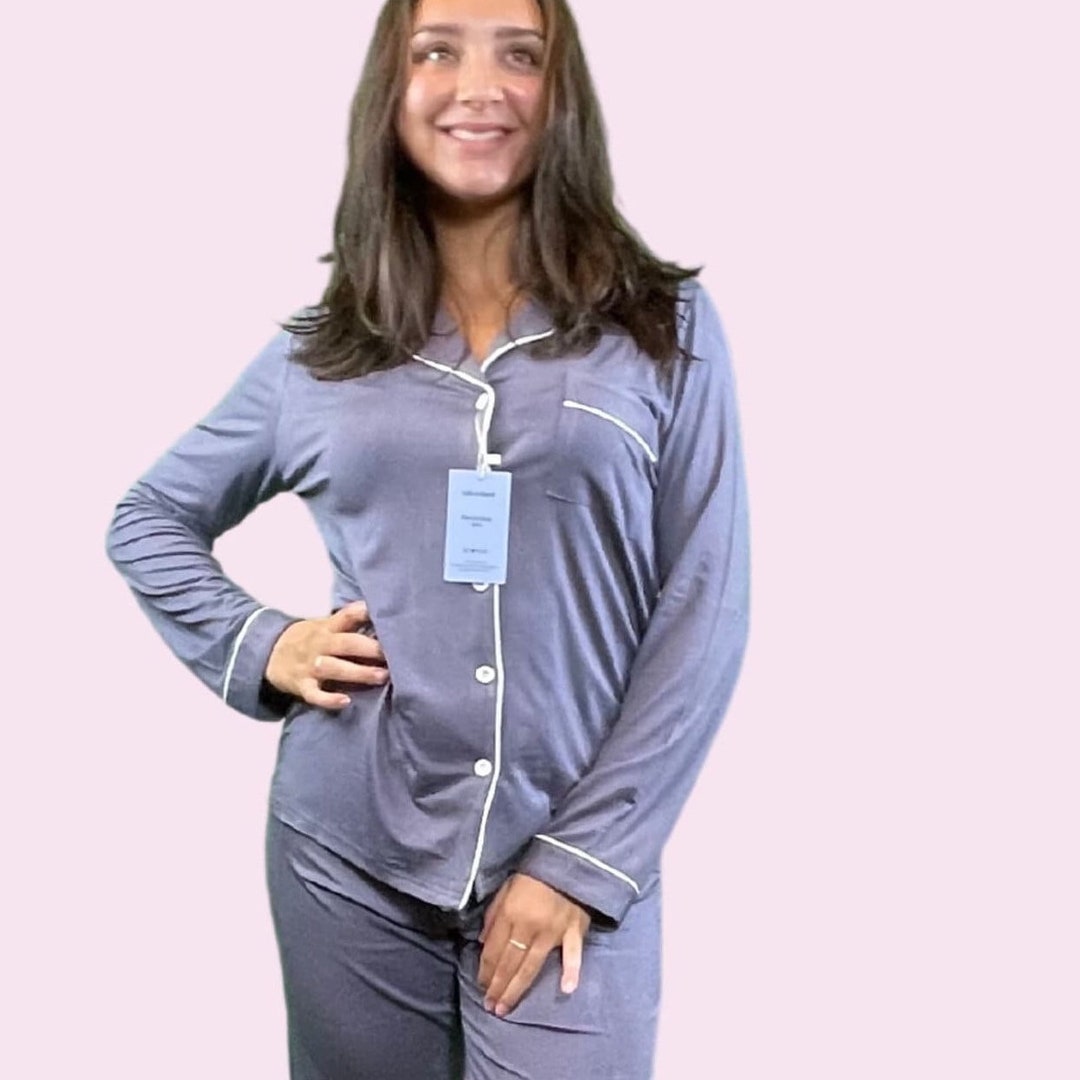 Pajamas Women Valentine's Day Gift for Wife Gray Bamboo Pjs for Women ...