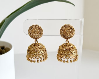 Jhumka Earrings Small Gold Jhumka Earrings Indian Earrings Traditional ...