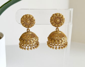 Jhumka Earrings Small Gold Jhumka Earrings Indian Earrings Traditional ...