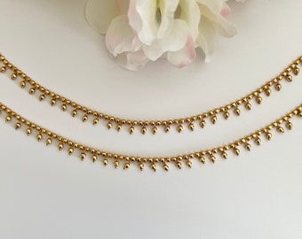 Traditional Gold Moti Anklet Payal Simple Pearl Temple Anklet Payal ...