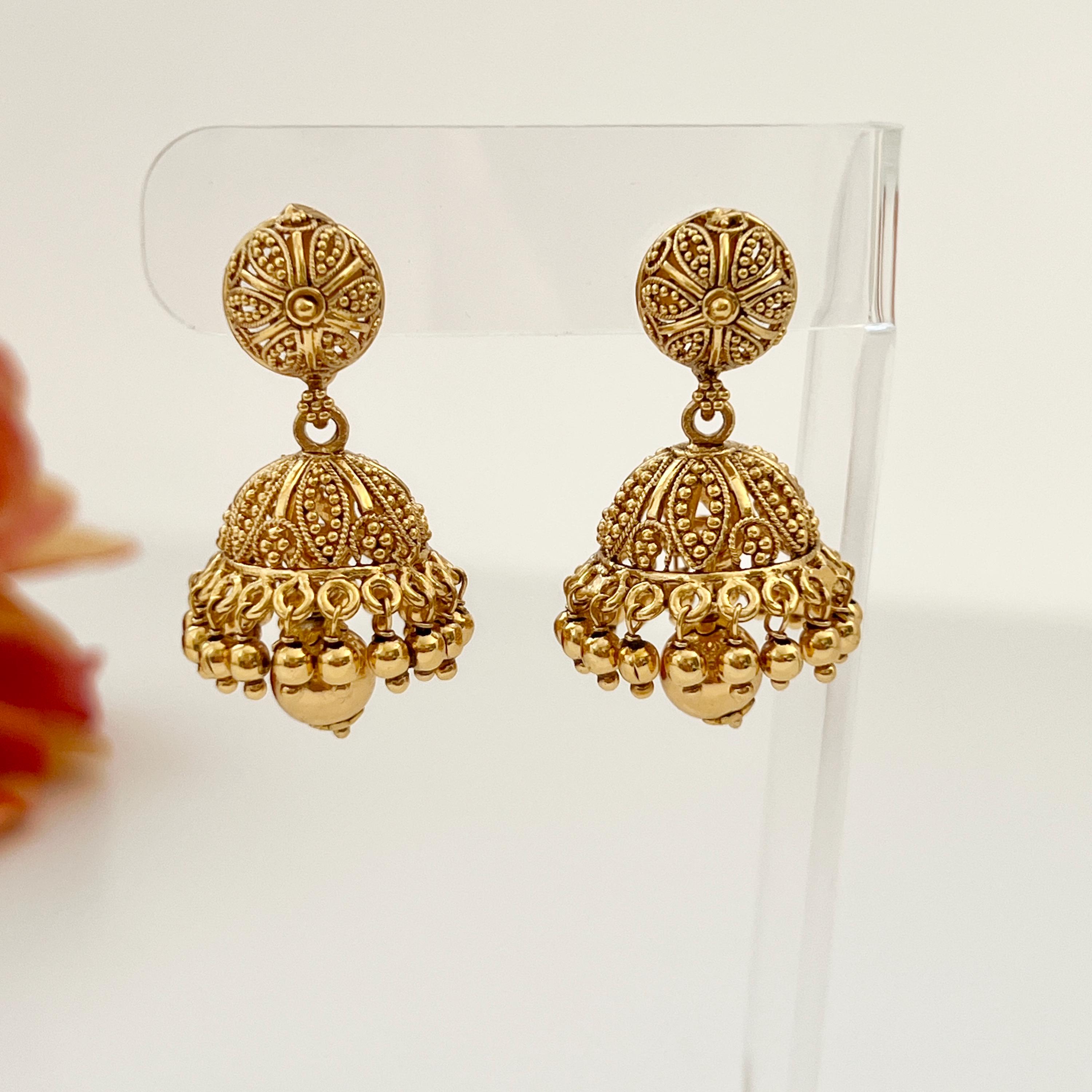 Jhumka Earrings Small Gold Jhumka Earrings Indian Earrings Traditional ...