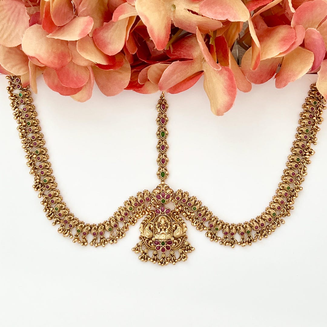Matte Gold Temple Matha Patti Gold Temple Sheeshphool Indian Bridal ...